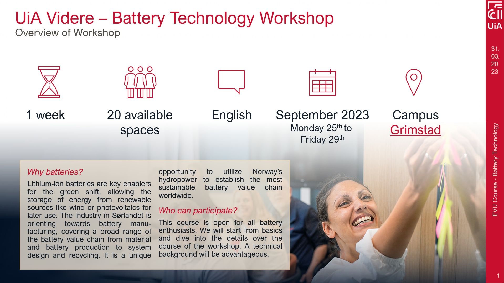 Continuing Education - Battery Technology Course